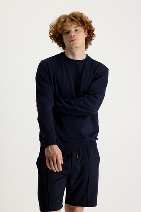 Kiğılı Bisiklet Yaka Regular Fit Mevsimlik 2 İplik Pamuklu Sweatshirt ...