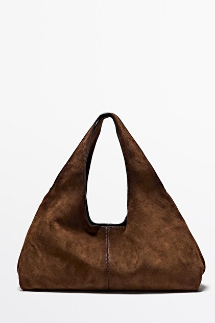 half icon split suede bag