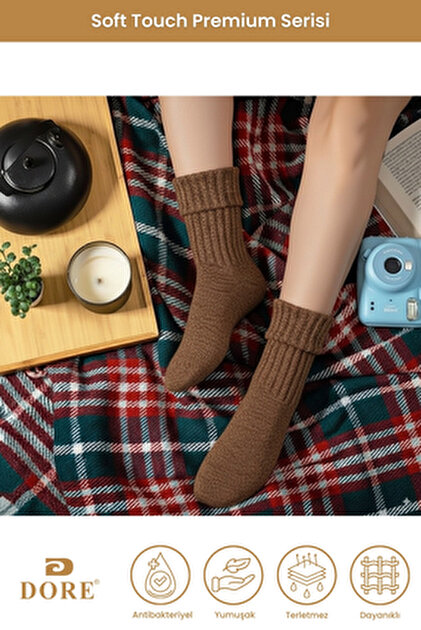 DORE Orijinal Kadın 3 Çift Soft Touch Premium Yumuşak Dokulu Yünlü ...