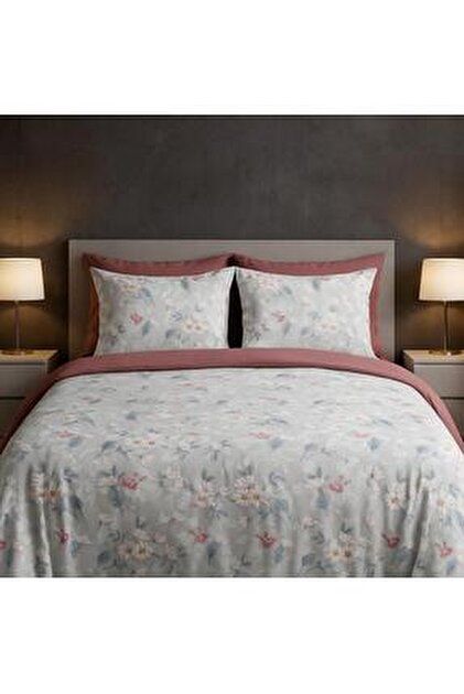 MyStory Home Çift Kişilik Lastikli Çarşaflı Nevresim Takımı Daisy Gül ...