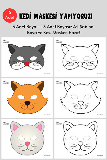 cat head mask template