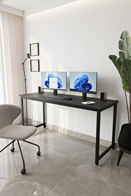 Flinder Çam/Beyaz Çalışma Masası 160x60, Bilgisayar Masası, Ofis Masası ...