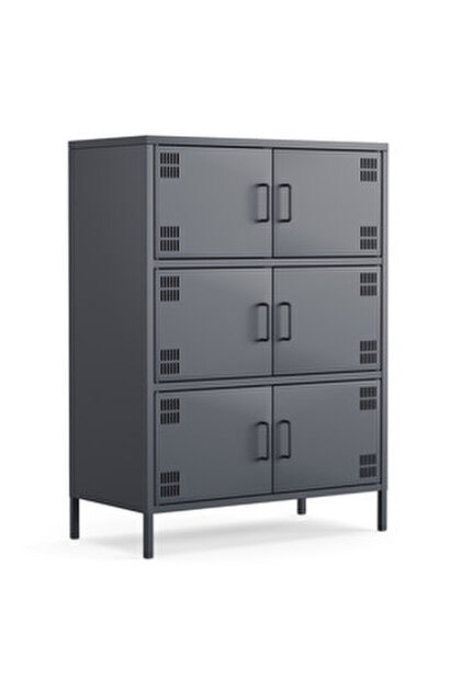Furni24 Pera Metal Çok Gözlü Dolap, 6 Kapaklı 80,50 x 40 x 109,50 cm ...