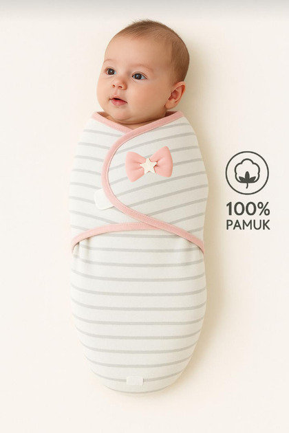 Mimocan 0-4 Ay Bebek İçin %100 Pamuk Kundak, Cırt Cırtlı, Yumuşak Penye ...