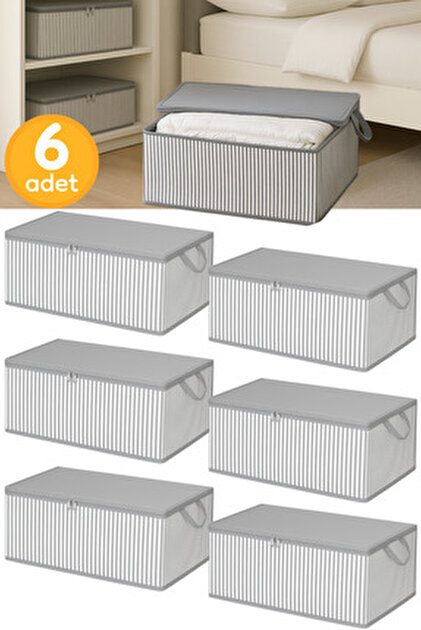 Serstil 4 Adet - Antrasit Çizgili Büyük Boy Baza Altı Ve Çekyat Tipi ...