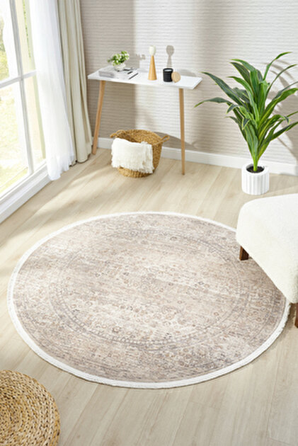 venucci home & living Valeria %100 Polyester Vintage Modern Dokuma ...