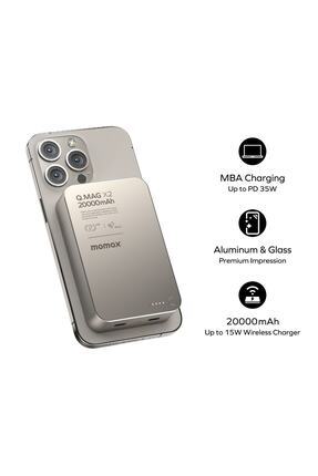 Momax Q.Mag X2 35W 20000mAh wireless battery pack (Desert Titanium ...
