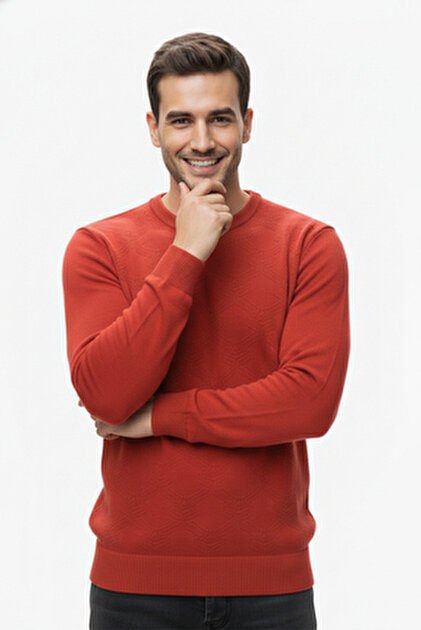 Pulltonic Erkek Bisiklet Yaka Geometrik Desenli Kazak - Fiyatı, Yorumları