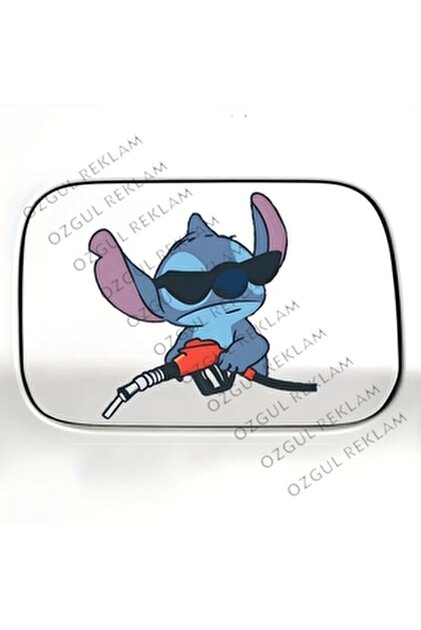ÖZGÜL REKLAM Yakıt Kapağı İçin Stitch Karakter Sticker / Tatlı Araba ...