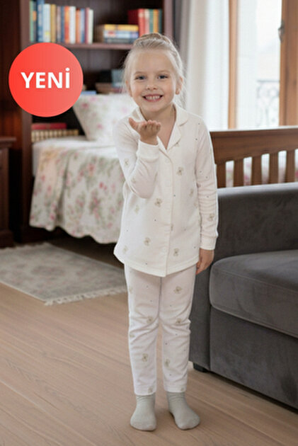 DOFİ Kız Çocuk Ayıcık Desenli Aerobin Pijama Takımı – Kahverengi ...