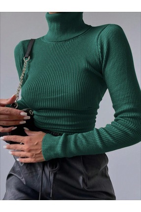 BELLA VESTE ATELİER Kadın Balıkçı Yaka Fitilli Slim Fit Triko Kazak ...