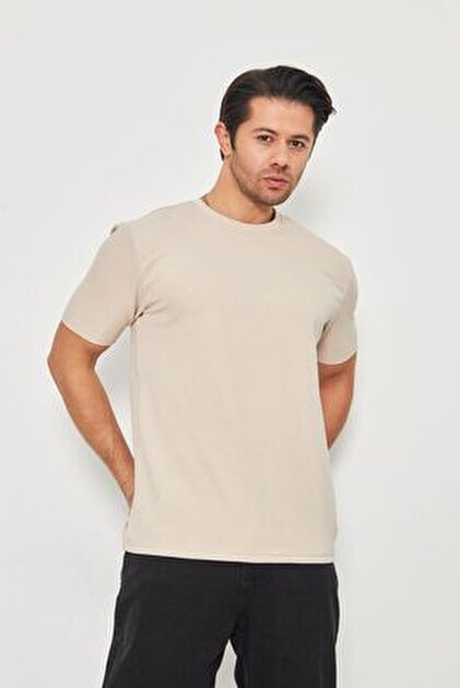 ZİNOX Men's Plain Basic Crew Neck 2 Thread Comfortable Fresh Textured ...