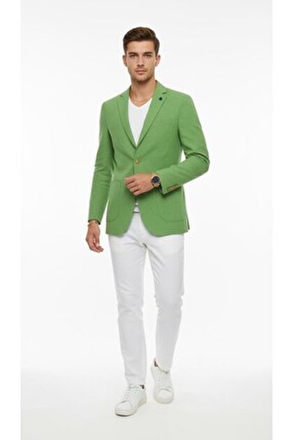 Plus Scorpion Erkek Slim Fit Blazer Ceket Tek Düğmeli Çift Yırtmaçlı ...