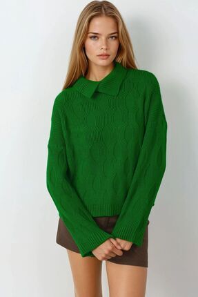 Hiccup MY FASHION Desenli Yaka Detaylı Triko Kazak - Fiyatı, Yorumları