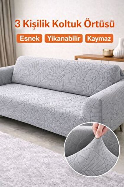 BTF HOME Jakarli 3kişilik Koltuk Örtüsü , Çekyat Kanepe Kılıfı (ÜRÜN ...