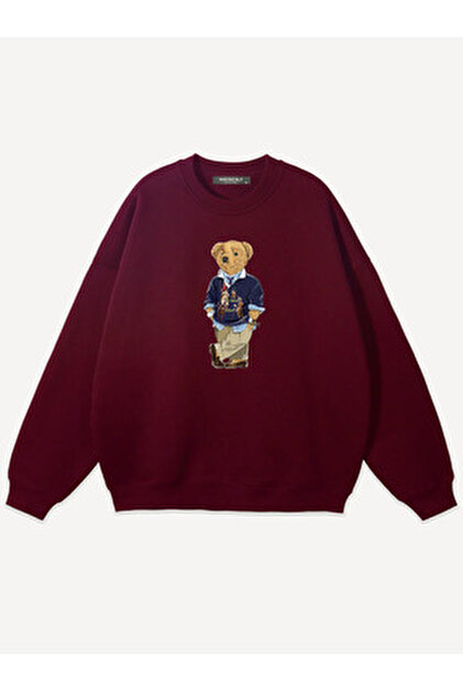 Mad&Calf Unisex Teddy Daddy Baskılı Bisiklet Yaka Oversize Sweatshirt ...