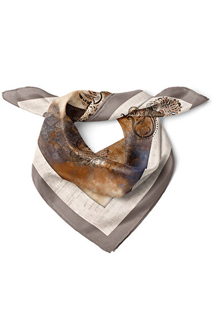 nehir eşarp Otantik Folk-Art Çiçek Desen Fular Bandana 50x50 Cm ...