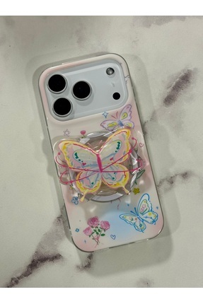 HYPERSOFT Iphone 11 (6.1 inç) Uyumlu Stant Olabilen Popsocketli Desenli ...