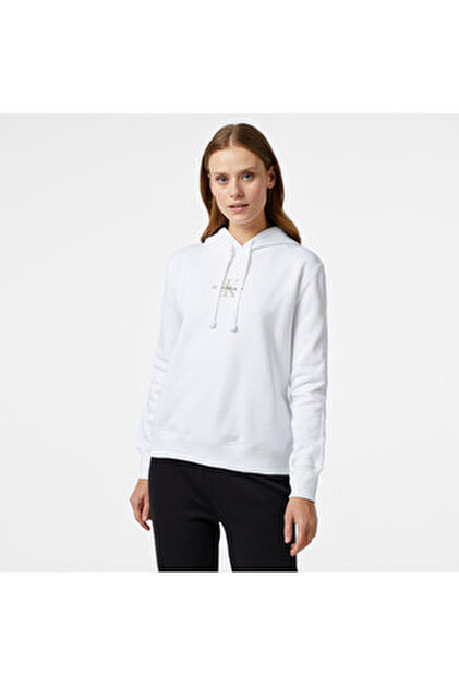Calvin Klein Jeans Monologo Regular Kadın Beyaz Hoodie - Fiyatı, Yorumları