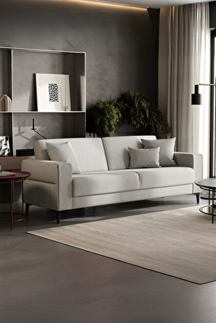 Enza Home Briza Plus 3'lü Yataklı Koltuk, Kadife Dokulu - Kiremit ...