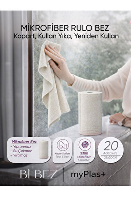 Myplas Pratik 25x25 Rulo Kopartılabilen Mikrofiber Bez - Fiyatı, Yorumları