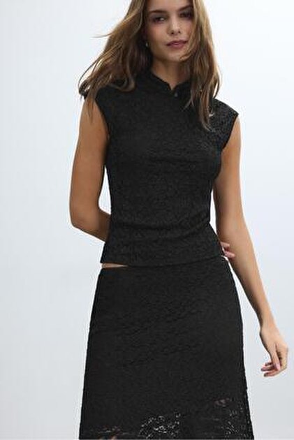 Stradivarius Qipao tarzı dantel t-shirt - Fiyatı, Yorumları