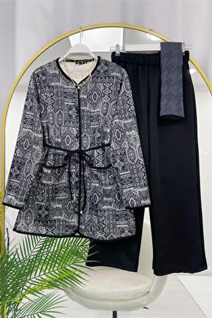 VOLT CLOTHİNG Şal Desen Pantolonlu İkili Takım - Fiyatı, Yorumları