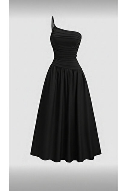 Dressco Alisa - Tek Omuz Drapeli Maxi Elbise - Fiyatı, Yorumları