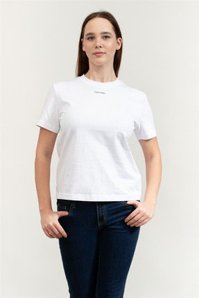 Calvin Klein SS 20S Classic Logo Tee Kadın Bisiklet Yaka T-Shirt Siyah ...