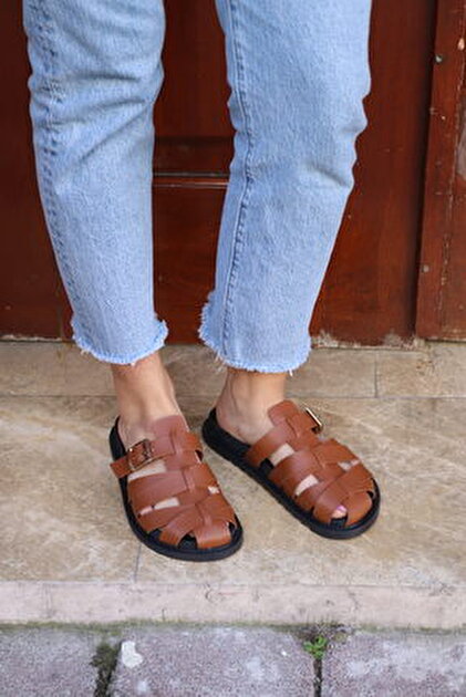 diya shoes Gvanta Kadın terlik kafes model günlük Metal Aksesuar ...