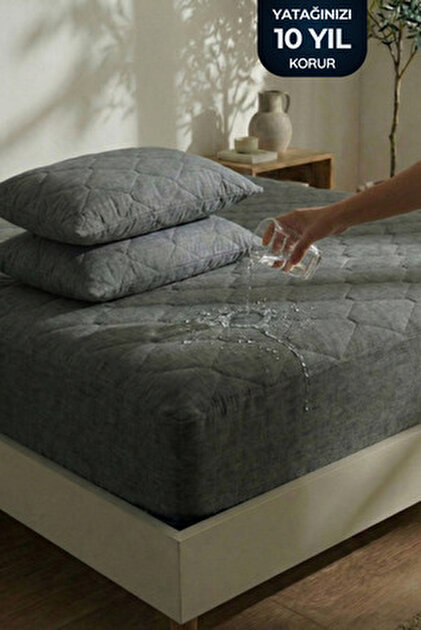 Nart Home Yatak Alezi Pamuklu Kapitone Fitted Full Kenar Sıvı Geçirmez ...