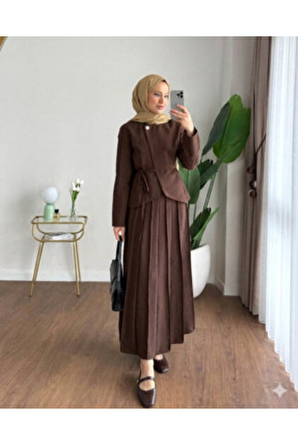 RFK Butik Kadın Zara Kupra Seyyar Kemerli Çımalı Etekli Takım - Siyah ...