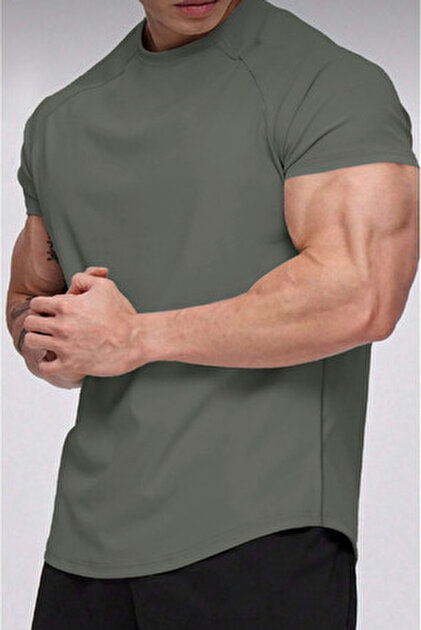 GENIUS STORE Erkek Spor Tişört Running Sports Gym Reglan Oval Kesim ...