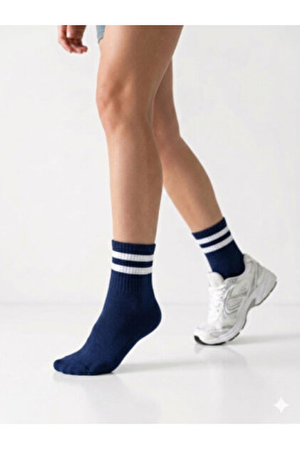 EymenSocks 6'lı Ekonomik Kısa Rahat Fitilli Kolej Çemberli Tenis Çorabı ...