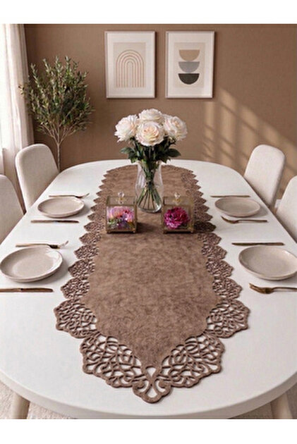 Ergüven Home Hardal Sarısı Süet Kumaş Runner 40x140 Cm Masa Boyu ...
