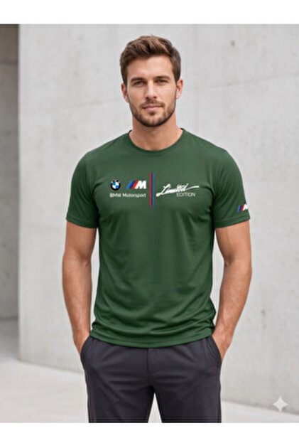 Farah Tekstil Sıfır Yaka Pamuklu, Likralı BMW Baskılı Erkek T-Shirt ...