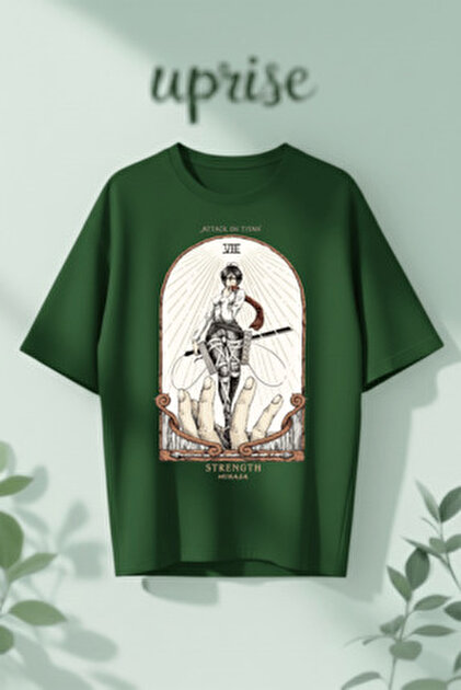 Vordevia Mikasa Ackerman Attack On Titan Baskılı Pamuklu Oversize T ...