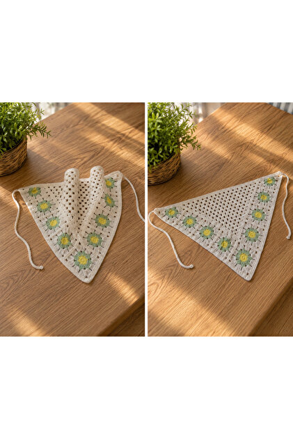 ÖZ Kare motifli üçgen bandana Yetişkin/Çocuk - Fiyatı, Yorumları