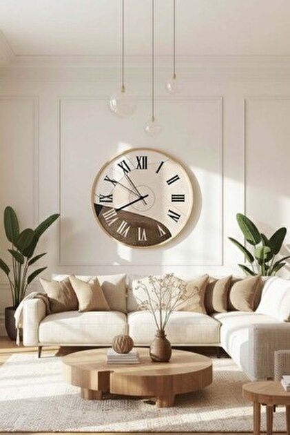Zevahir Home Yuvarlak Doğal Ahşap Çerçeveli Tonların Çarpışması Temalı ...