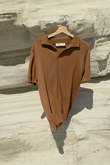 no7man Alten Şeftali Polo Yaka %100 Pamuk Triko Tshirt - Fiyatı, Yorumları