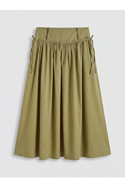 LC Waikiki LCW Modest Beli Fermuarlı Poplin Kloş Etek - Fiyatı, Yorumları