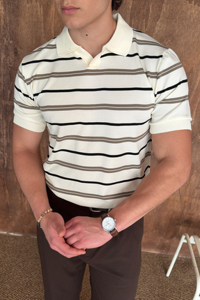 HYMAN Erkek Polo Yaka Çizgili Triko T-shirt - Fiyatı, Yorumları