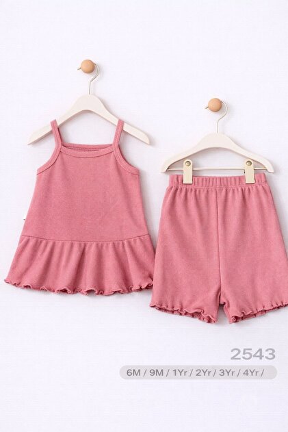 For My Baby Kız Bebek İp Askılı Fırfırlı Bluz Şort 2'li Takım - Fiyatı ...