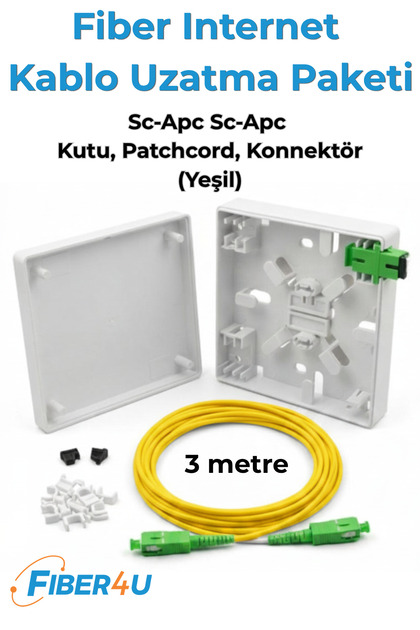 FIBER4U Fiber Optik Internet/Modem Uzatma Kiti/Kablosu (YEŞİL) - 3 ...