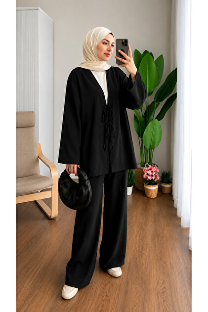 Lior Design Bağlamalı Keten Pantolon Tesettür Takım - Fiyatı, Yorumları