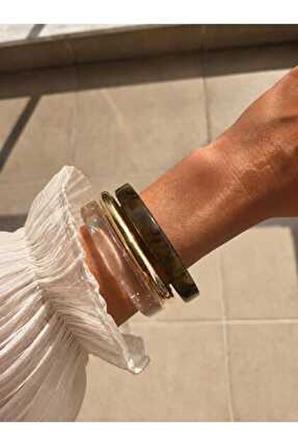 Mope Accessories Mermer Desenli Gold & Şeffaf Bilezik Seti - Fiyatı ...
