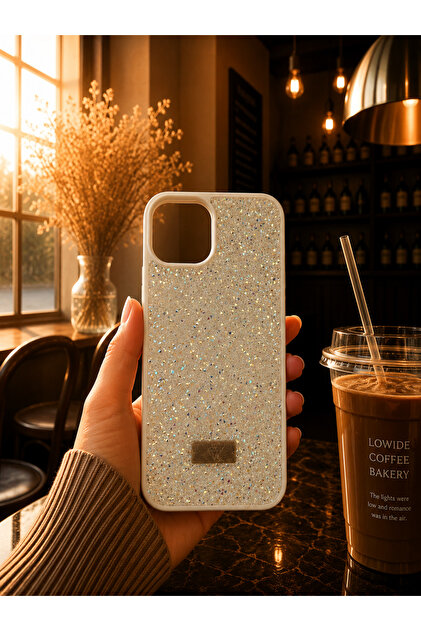 MMP SHOP İphone 13 / 14 Uyumlu İçi Kadife Elmas Tasarımlı Taşlı Parlak ...