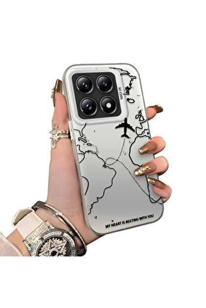 ucuc Xiaomi Mi 14T Pro Uyumlu Sert Akrilik Arka Silikon Kenar Lens ...