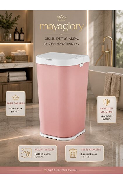 Mayaglory Mega Boy (50Litre) Otomatik Kapaklı Çamaşır Sepeti Koku ...