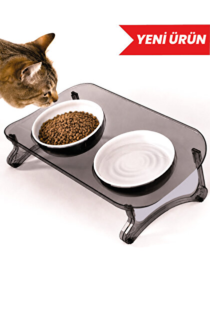 ATA HOME Kedi Mama Kabı, Kedi Köpek Mama ve Su Kabı, Çift Kaseli 15 ...